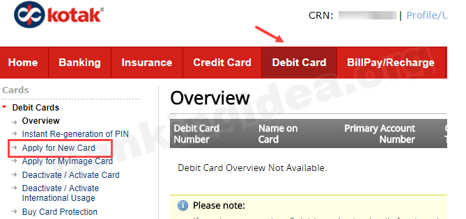 Apply Kotak Mahindra Bank ATM Debit Card Online Through Net Banking ... Apply Kotak Mahindra Bank ATM Debit Card Online Through Net Banking ...